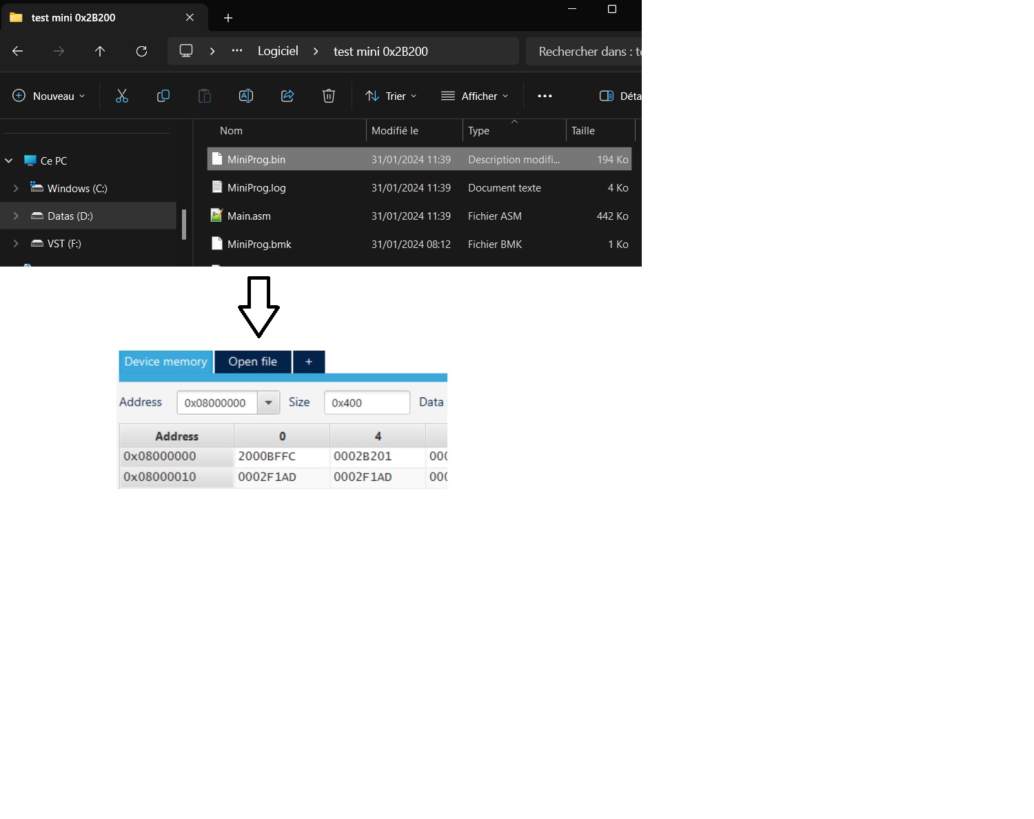 Solved Stm32 Bin File At Address 0x4 Stmicroelectronics Community