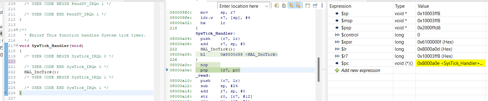 Solved: Using end of memory address as process stack point... - STMicroelectronics Community