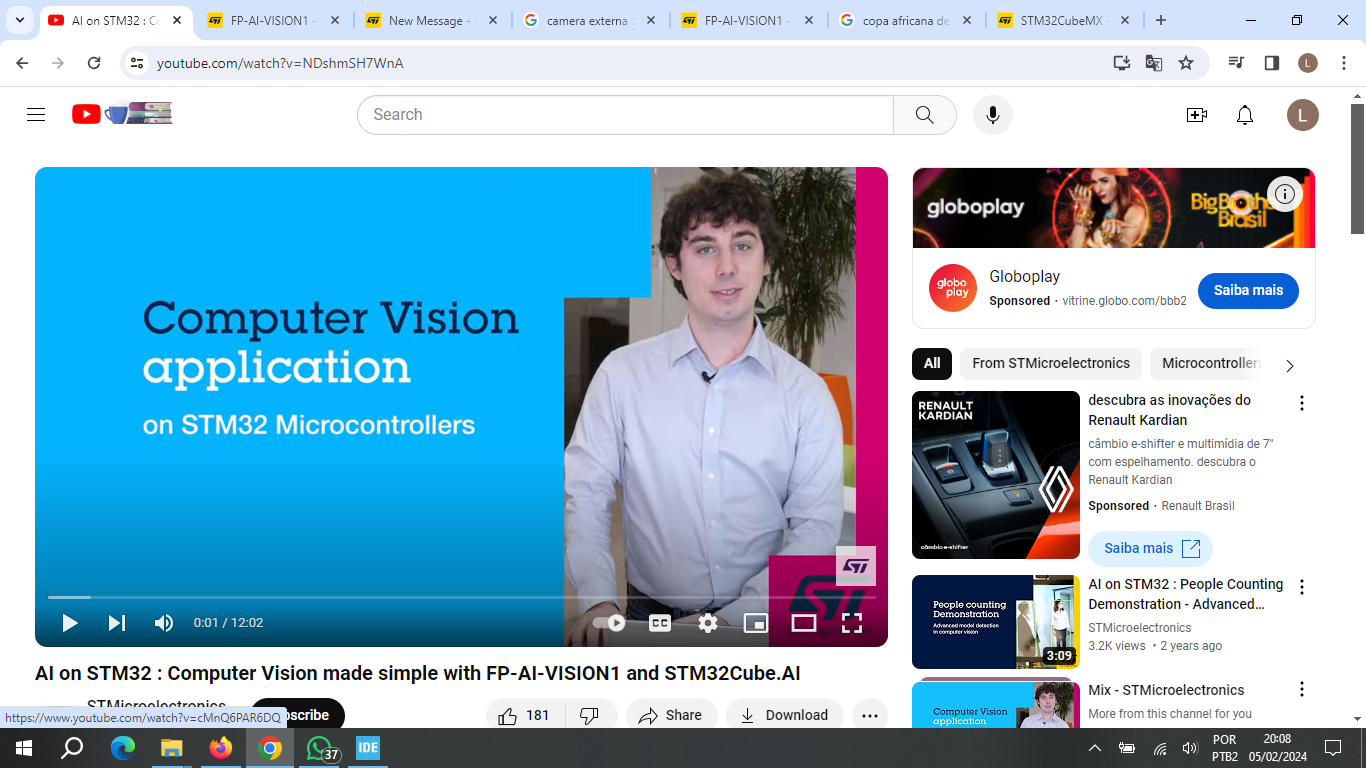 Problems to use Cube AI pack in STM32 FP-Vision ex ...