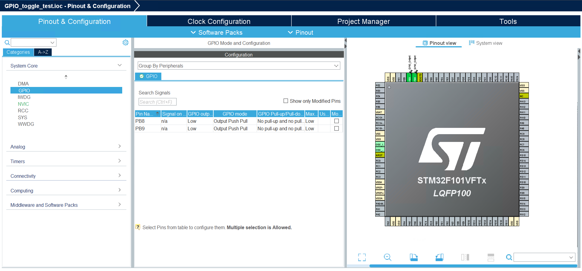 Solved: GPIO pins won't RESET low (always high) - STMicroelectronics Community