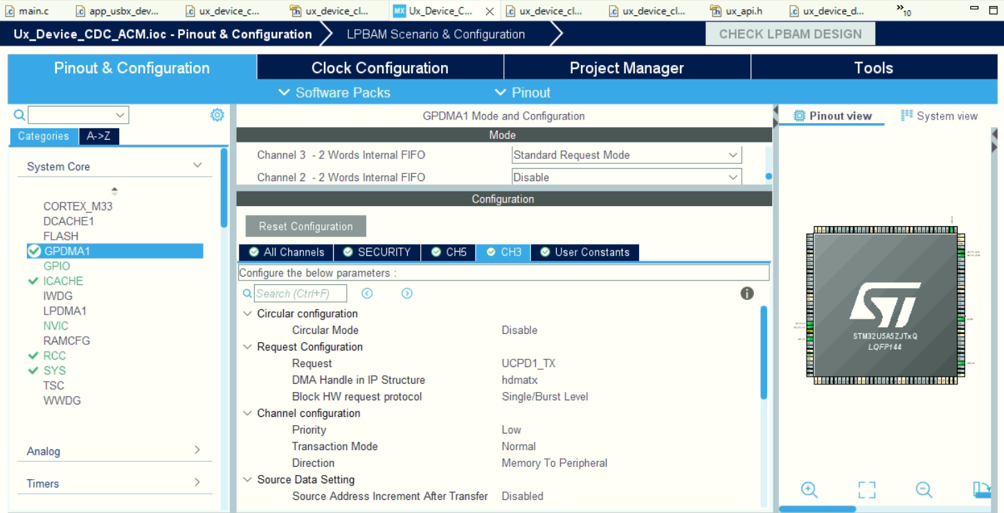 NUCLEO-U5A5ZJ-Q USB CDC ACM maximum speed using US... - STMicroelectronics Community