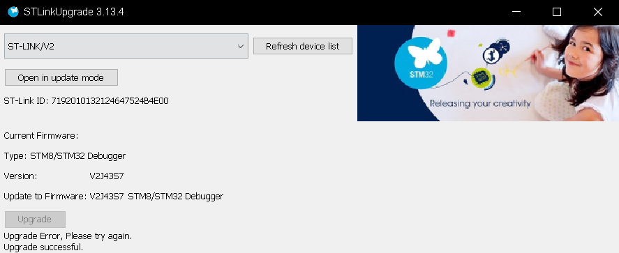 Solved: ST-Link V2 Update Error - STMicroelectronics Community