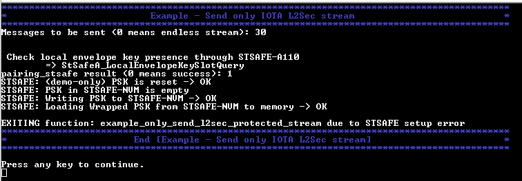 Solved Iota L2sec Stream Fails Due To Stsafe Setup Error Stmicroelectronics Community
