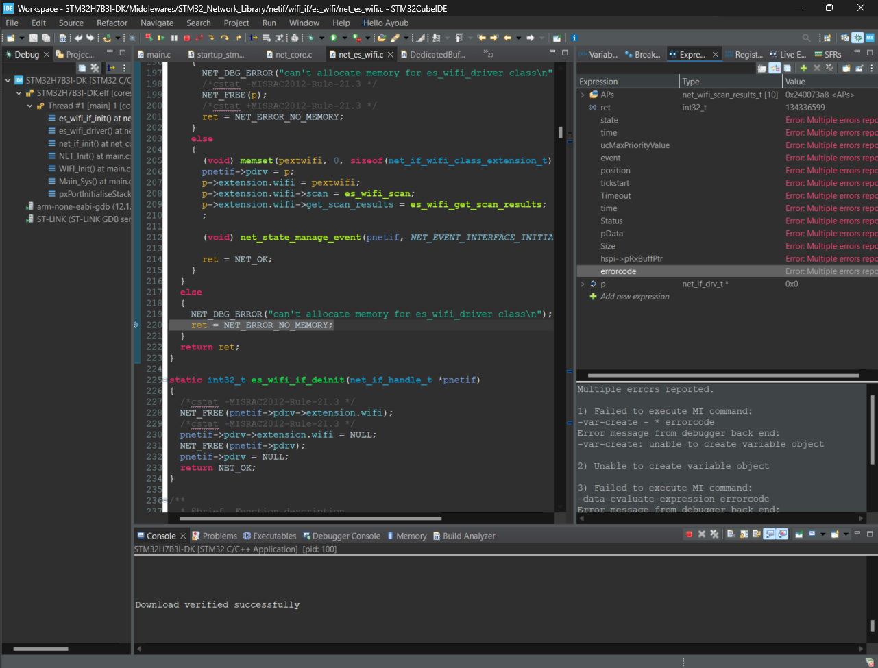Solved Wifi Initialization Issues On Stm32h7b3i Dk Along Stmicroelectronics Community 8644