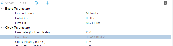 Solved: Setting 38400 baud rate reception with SPI - STMicroelectronics Community