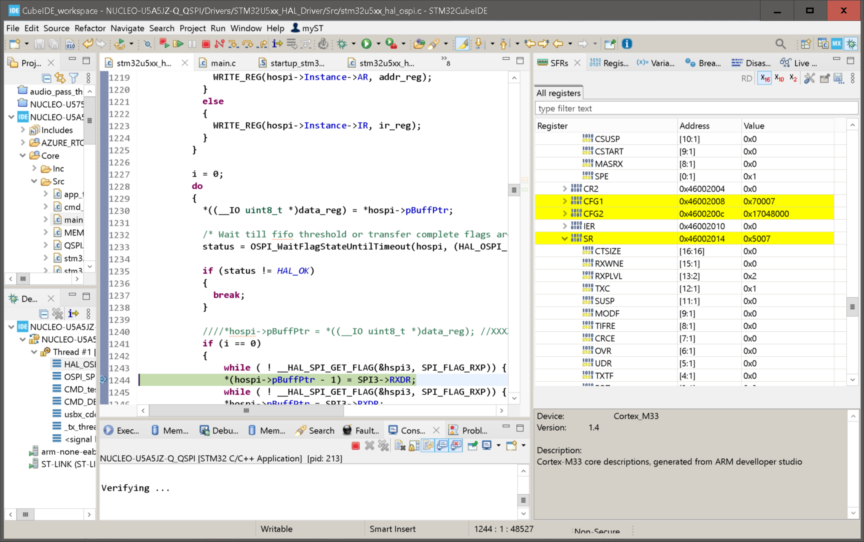 Solved: Debugging code (breakpoints) with reading a FIFO - STMicroelectronics Community