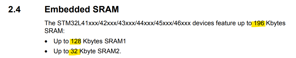Solved: CubeMX 6.10.0 has wrong SRAM size for STM32L452 - STMicroelectronics Community