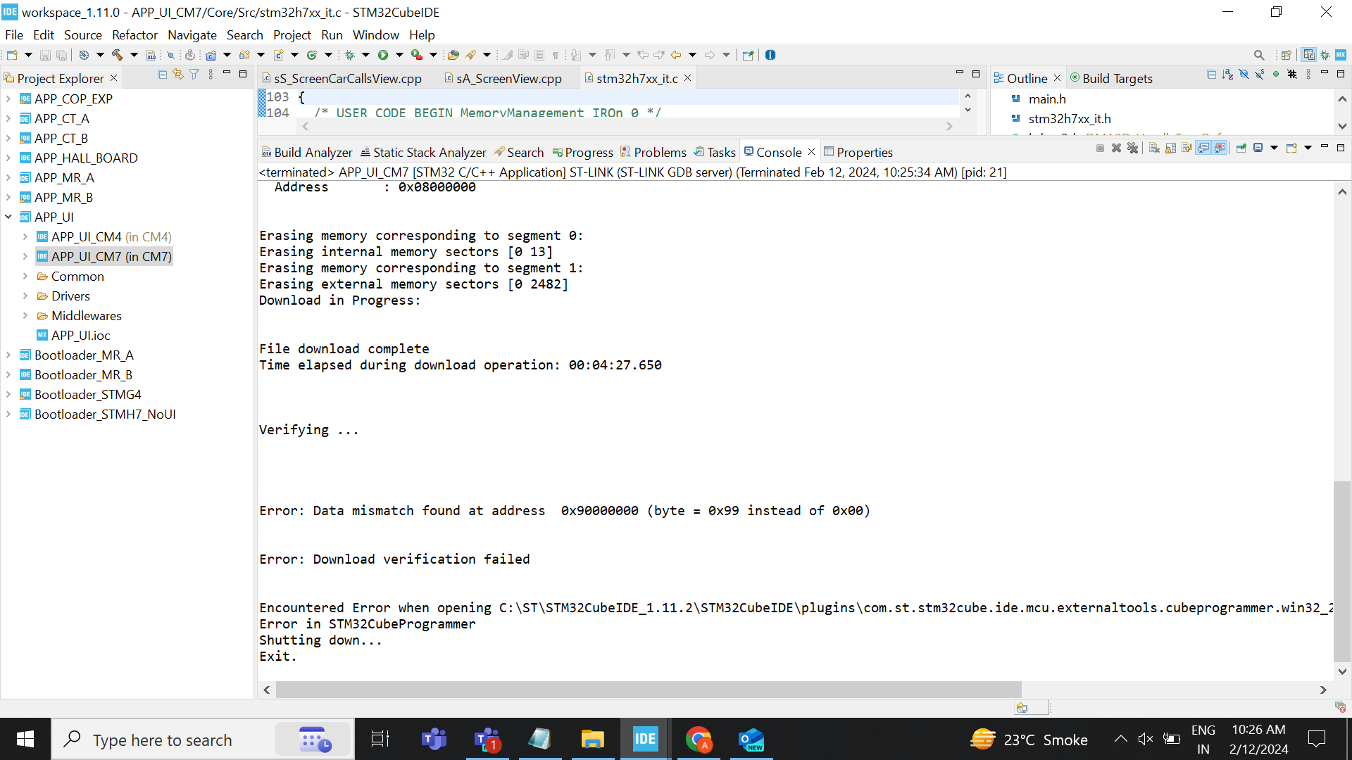 Issue With Qspi External Flash Loader Verification Page 3 Stmicroelectronics Community
