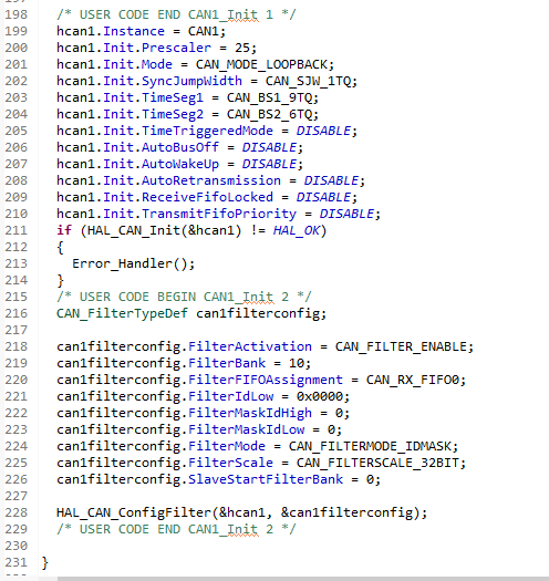 Solved Can Bus Doesn T Work In Loopback Mode Stmicroelectronics Community