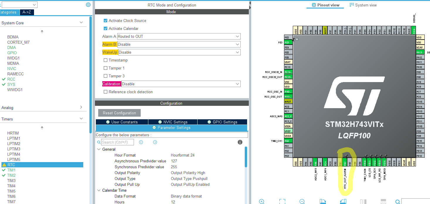 STM32H7 RTC Alarm OUT - STMicroelectronics Community