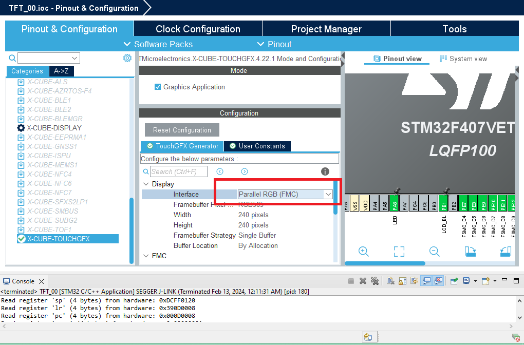 TouchGFX + ILI9341 16bit + FSMC - STMicroelectronics Community