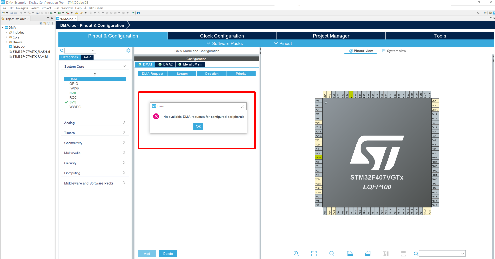 Solved: I cant set up DMA - STMicroelectronics Community