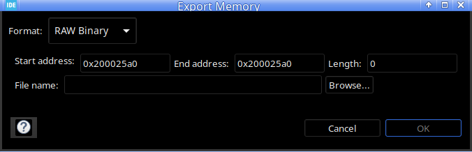 Solved: memory dump to a file - STMicroelectronics Community