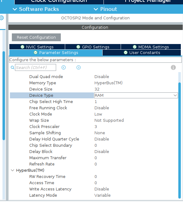 Solved: stm32h735 HyperRAM extern memory - STMicroelectronics Community