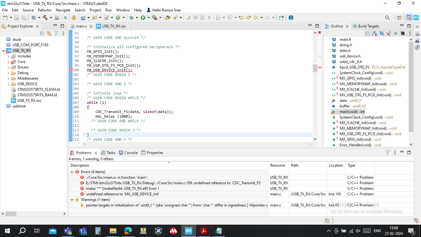 stm32u575rit6 USB without Threadx - STMicroelectronics Community