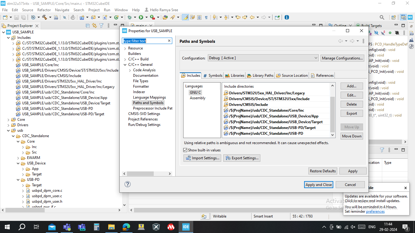 Stm32u575rit6 Usb Without Threadx Stmicroelectronics Community