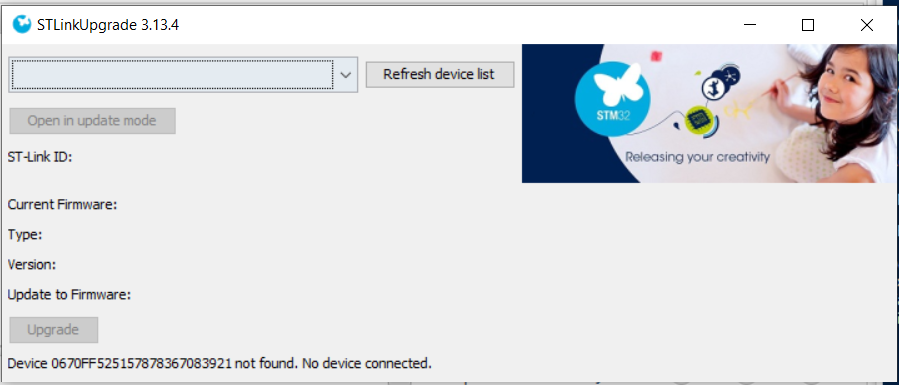 Solved: Problem upgrading ST-LINK (Nuclei STM32F446RE) - STMicroelectronics Community