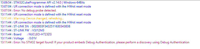 UR connection mode is defined with the HWrst reset... - STMicroelectronics Community