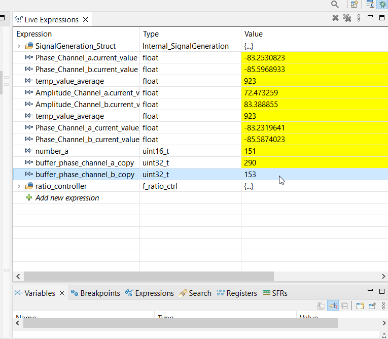 Solved: live expressions bug - STMicroelectronics Community