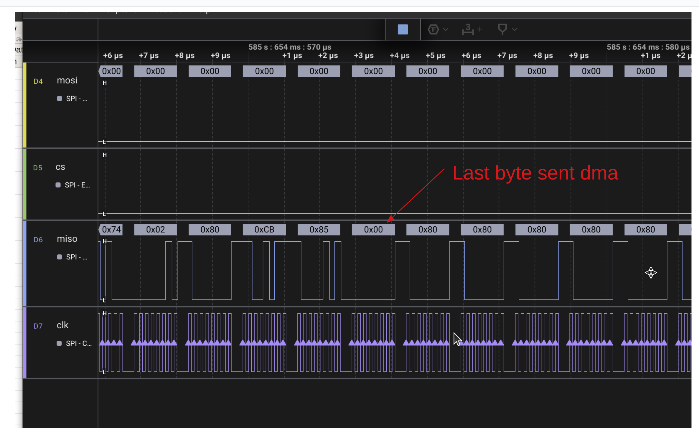 SPI slave mode send data after transaction complet... - STMicroelectronics Community