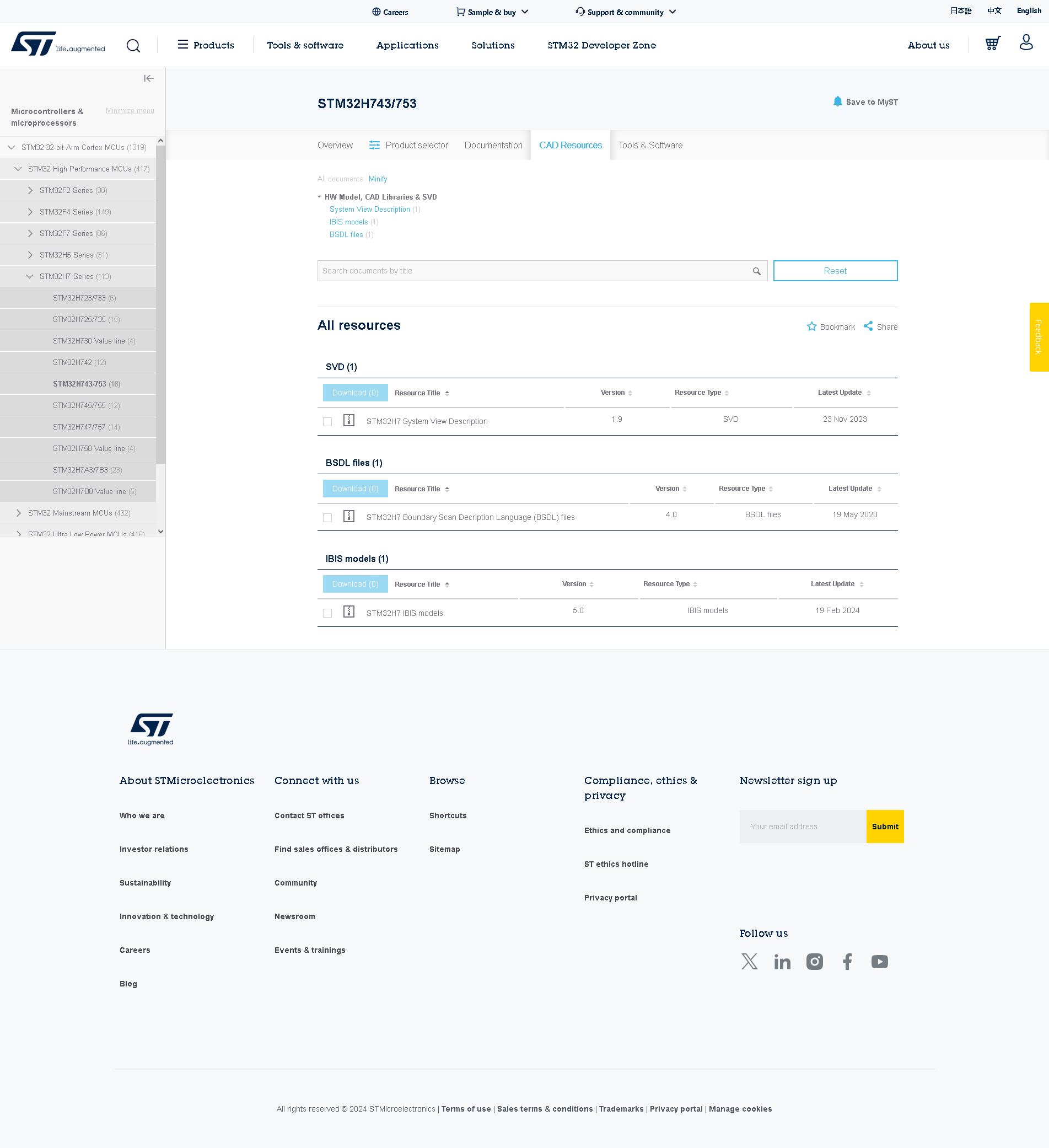 Solved: Can't go to Overview for STM32L4+ Series on ST web... - STMicroelectronics Community