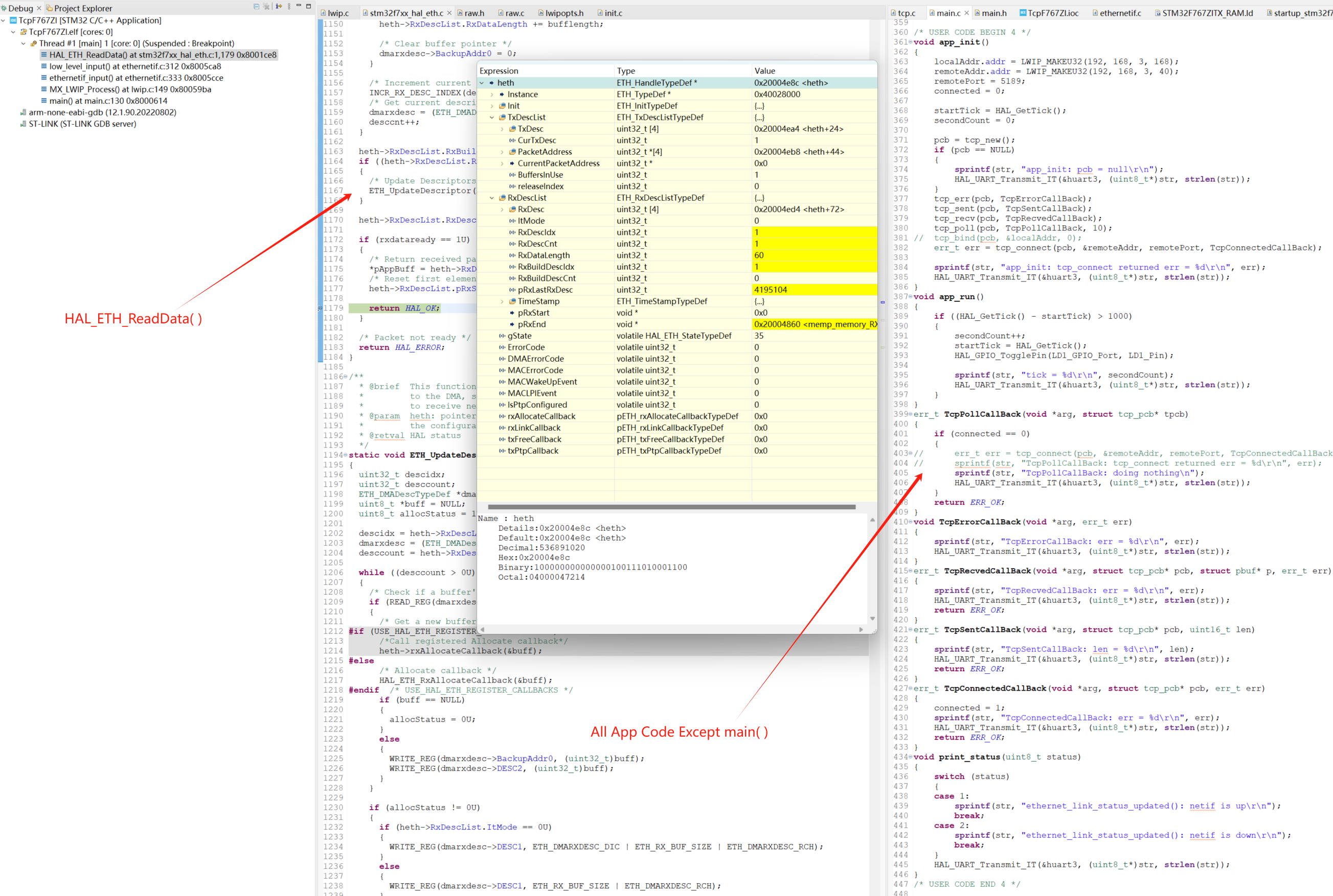 LWIP Raw API connection to a server aborted after ... - STMicroelectronics Community
