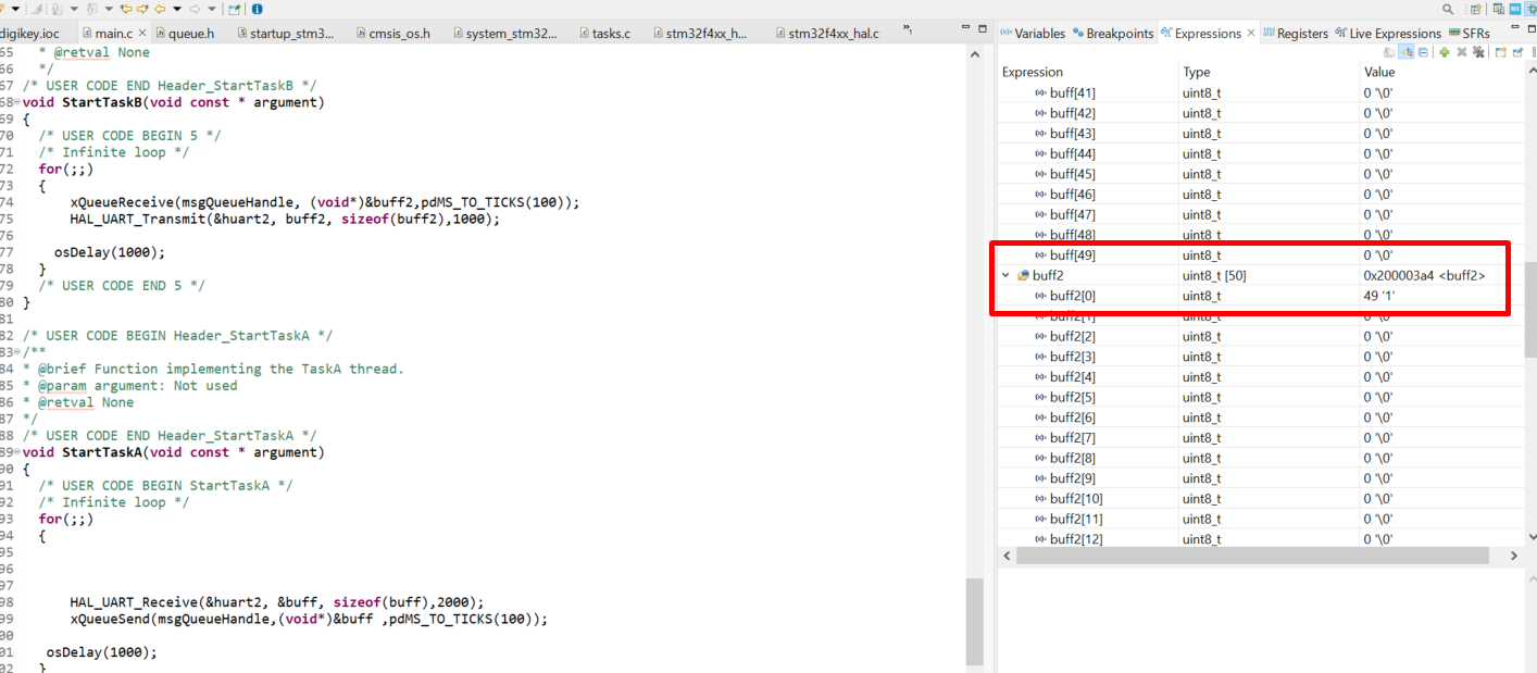 Solved: Free RTOS queue mechanism does not work as expecte... - STMicroelectronics Community