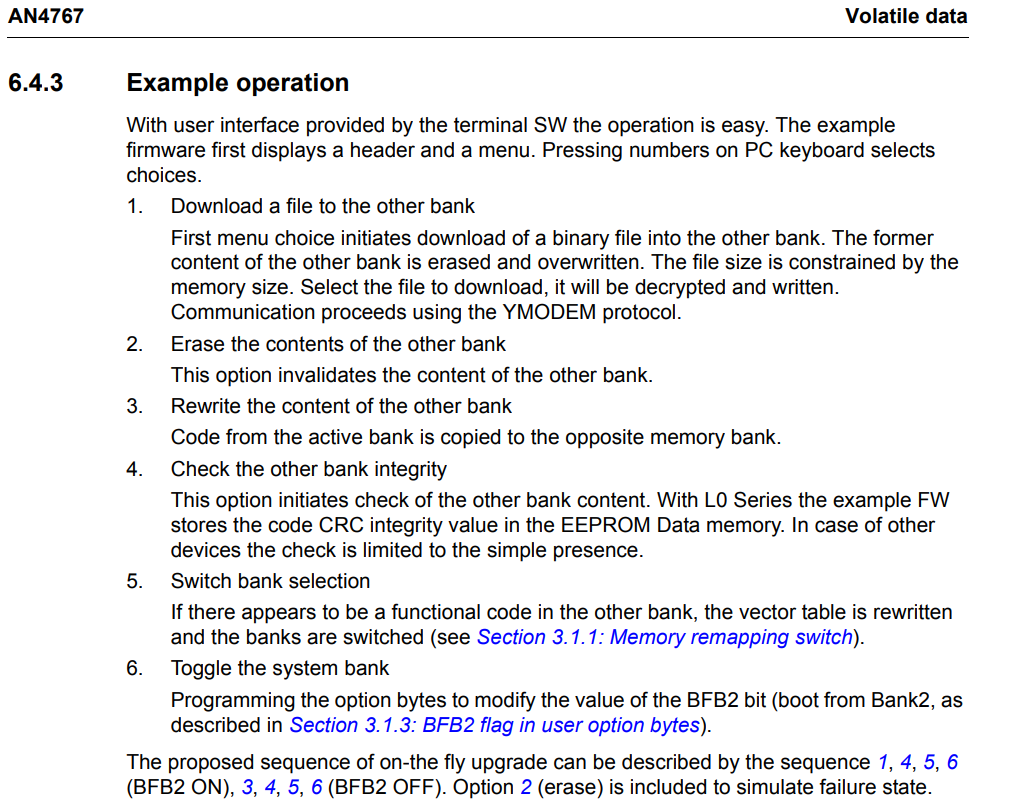 Solved Firmware Update On Mcu With Dual Bank Memory Stmicroelectronics Community