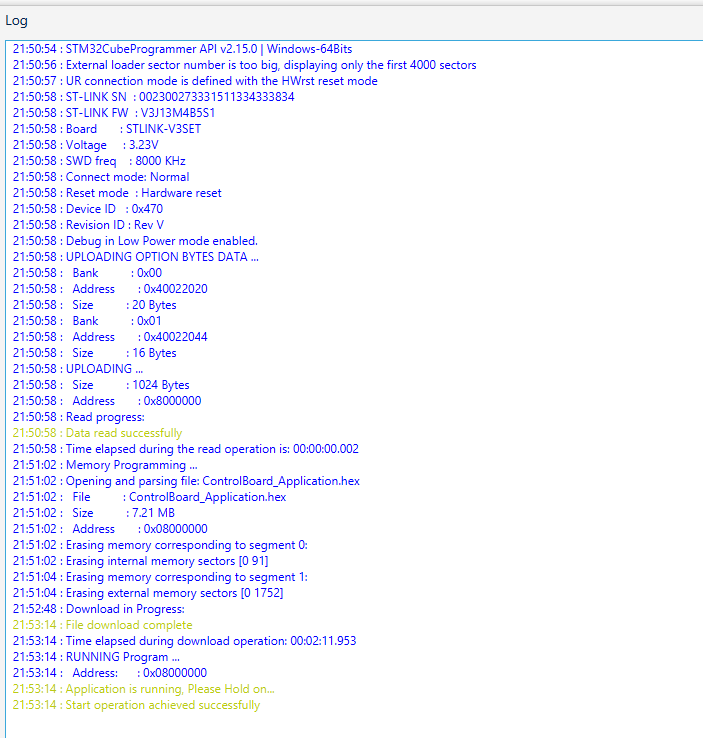Application ofsset causes a error for loading into... - STMicroelectronics Community