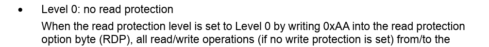 Recovering MCU from read out protection level set ...