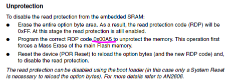 Recovering MCU from read out protection level set ...