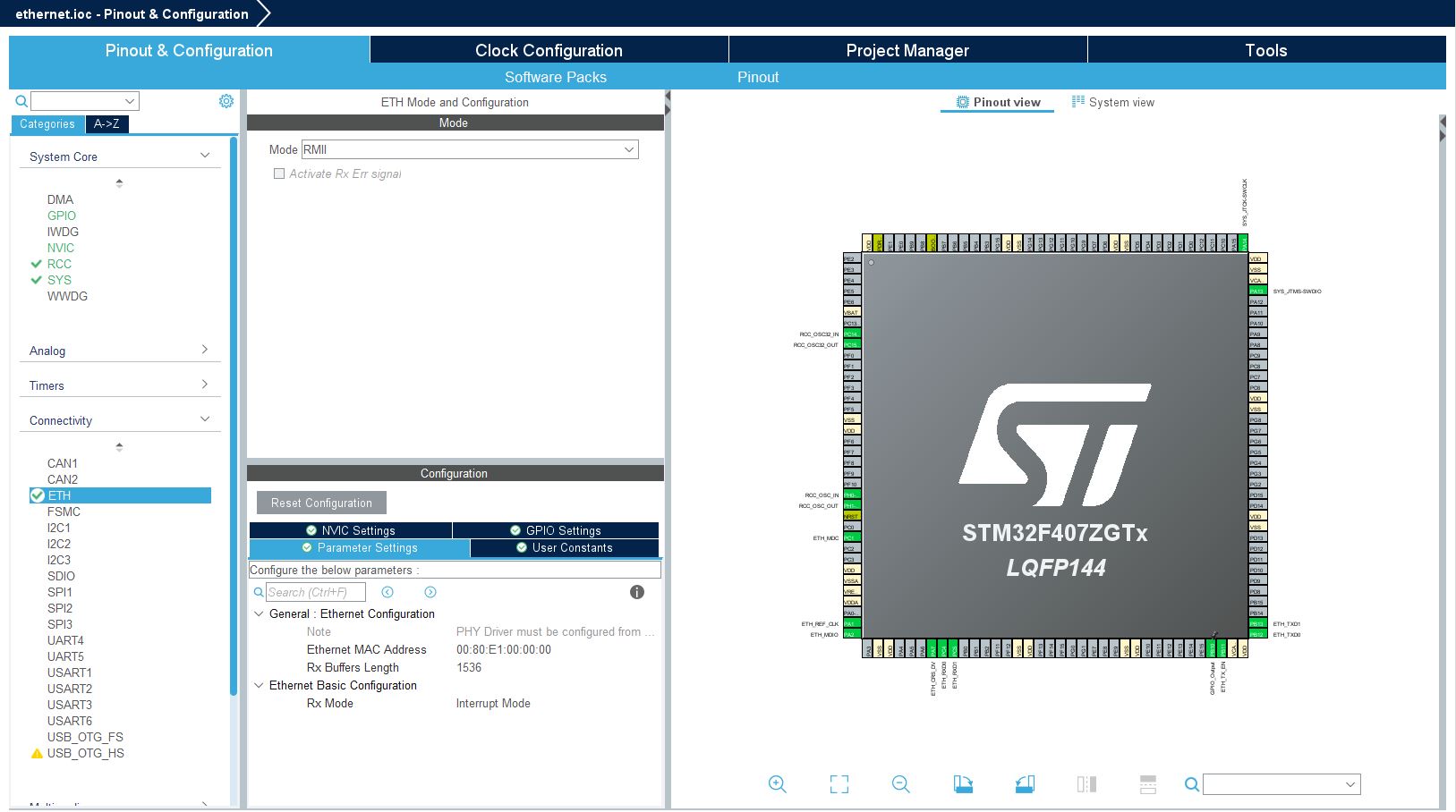 ethernet ping error - STMicroelectronics Community