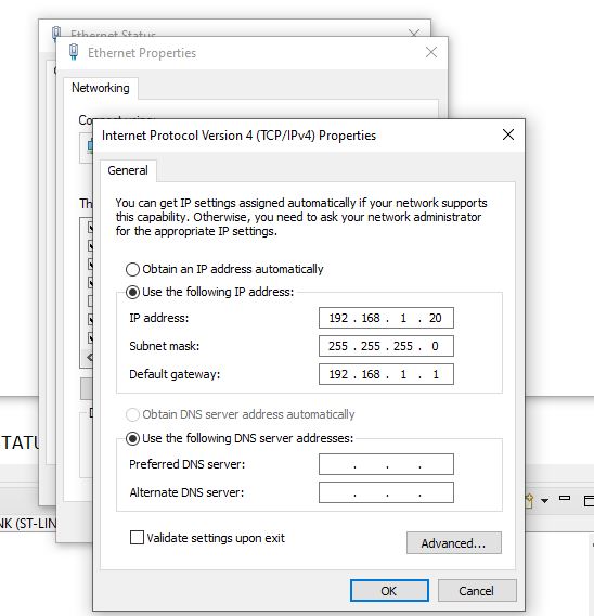 ethernet ping error - STMicroelectronics Community