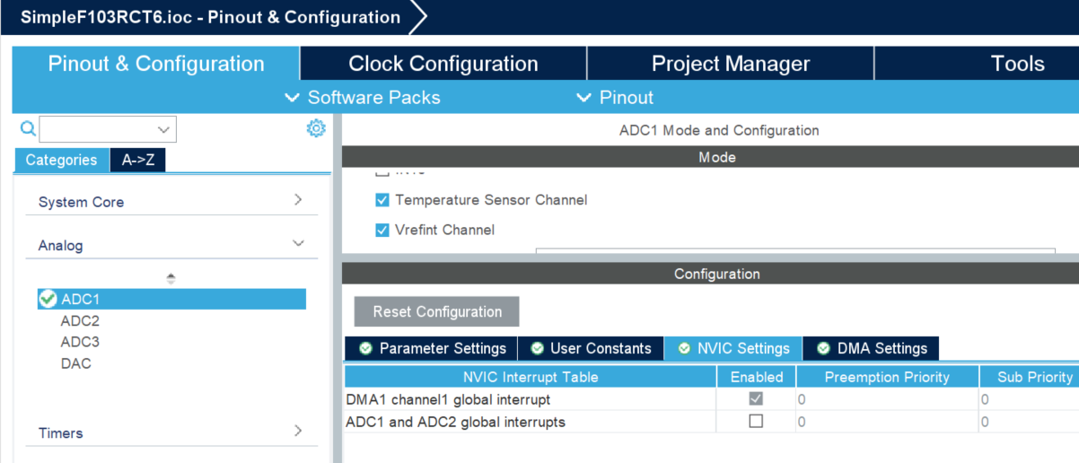 Solved Stm32f103rc Wrong Adc Readings On Vrefint And Temp Stmicroelectronics Community