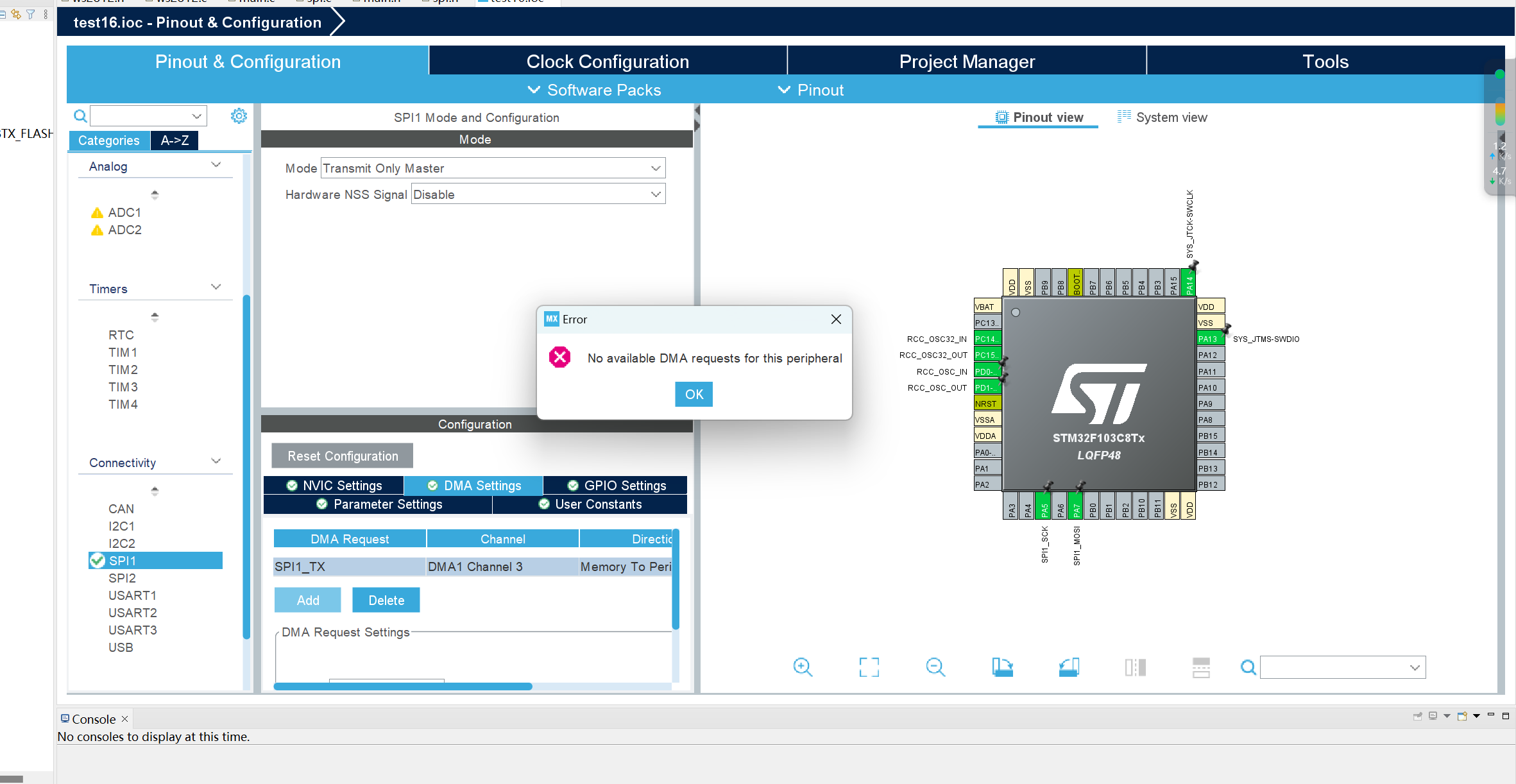 CubeIDE MX USART2 -> "no available dma requests fo ...