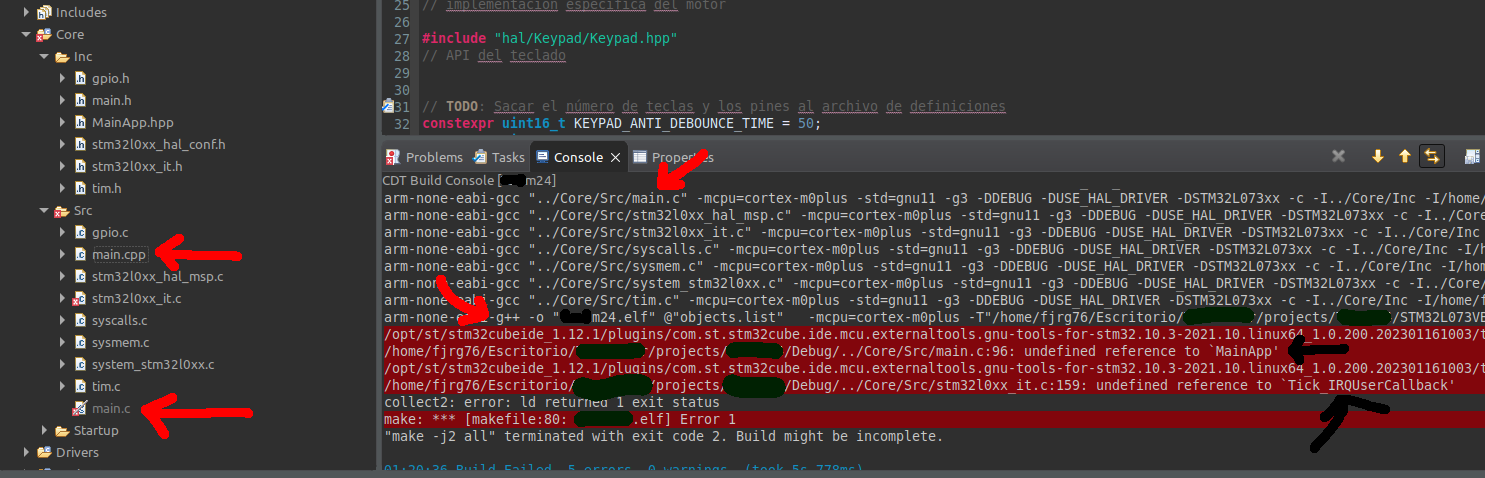 Solved: CubeIDE doesn't compile C++ files - STMicroelectronics Community