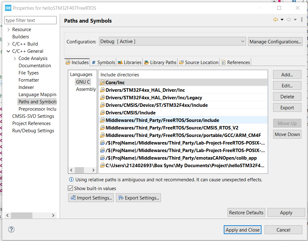 Solved Include Not Works In Stm32cubeide Stmicroelectronics Community