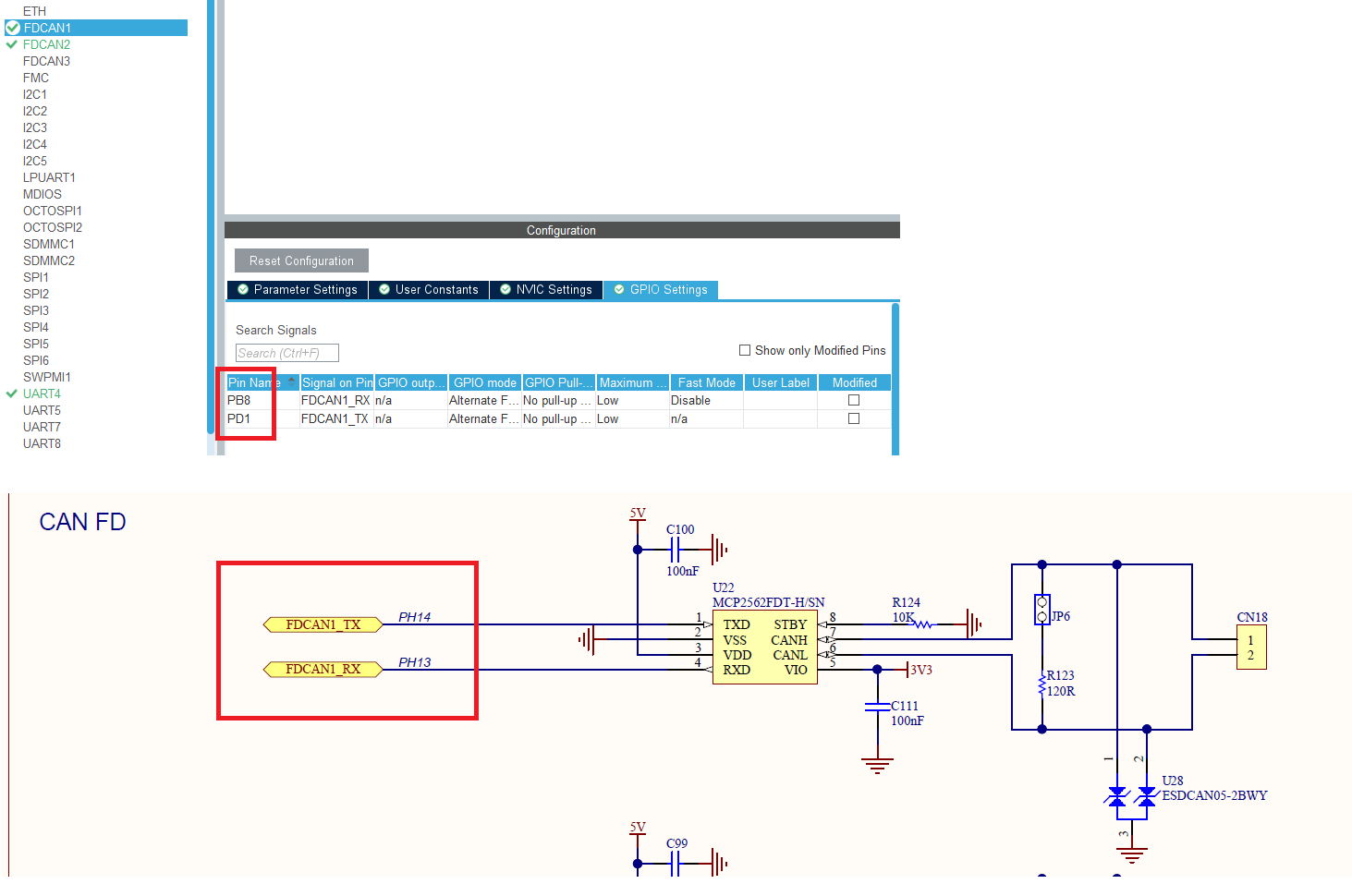 Solved Error In Sending Message With Fdcan On Stm32h735g Stmicroelectronics Community
