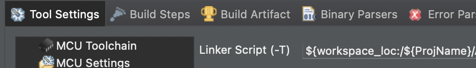 Linker Script T Settings Reset To Default Stmicroelectronics Community