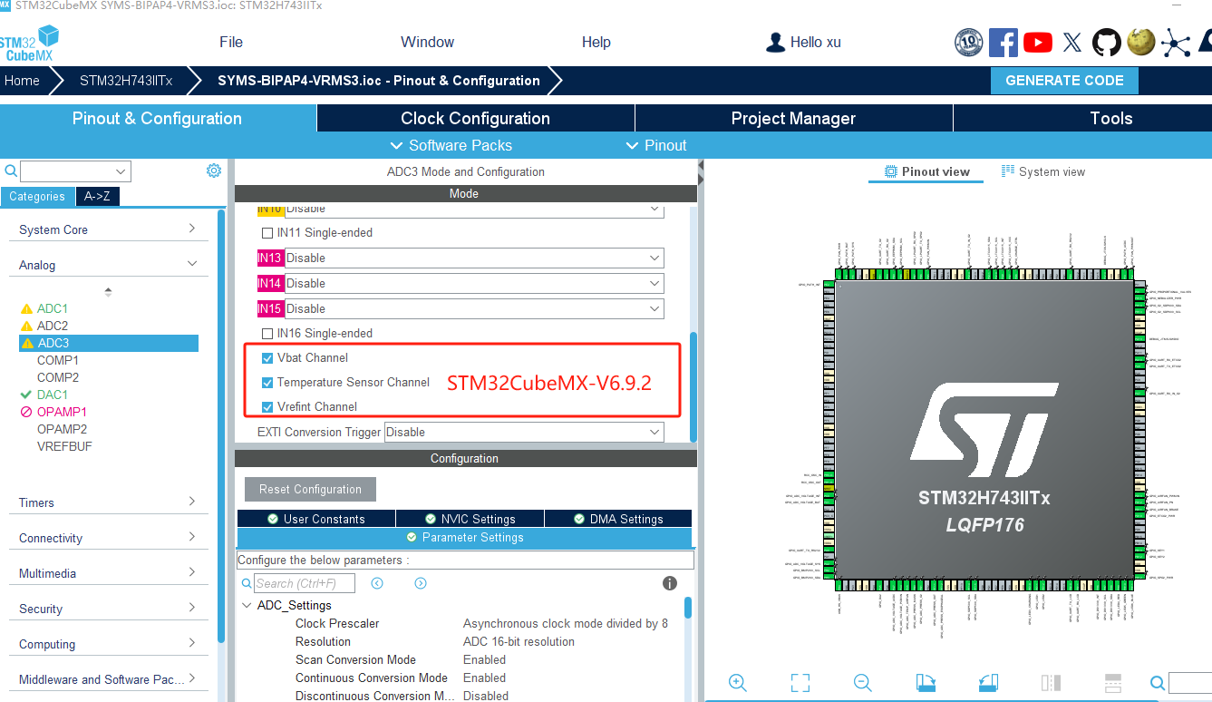 Solved Stm32cubemx6110 Stm32h743iitx Adc3 Page Have N Stmicroelectronics Community 