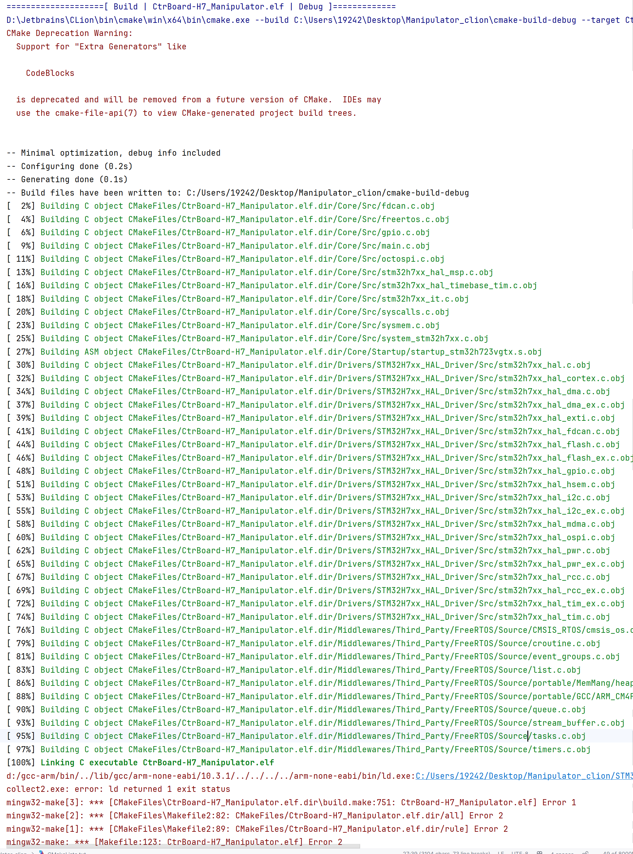 Solved Clion Uses Arm Gcc To Compile Code Generated From Stmicroelectronics Community