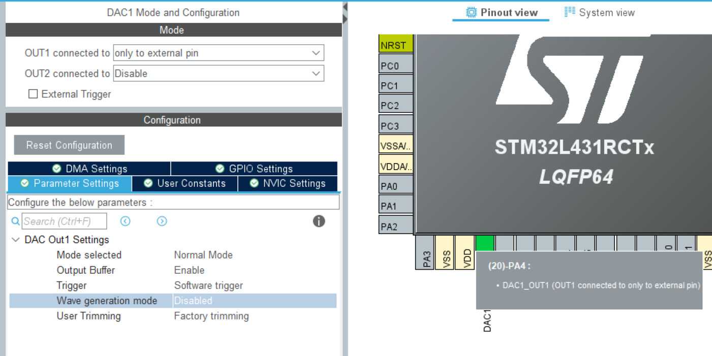 Solved Why Dac Output Nothing In Software Trigger Stmicroelectronics Community 9604