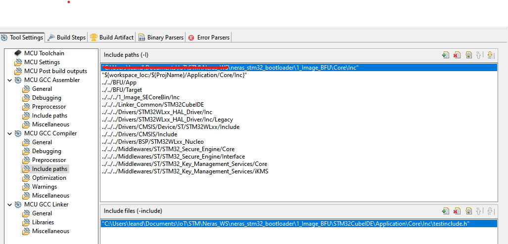 Cubeide Ignoring Include Path Stmicroelectronics Community