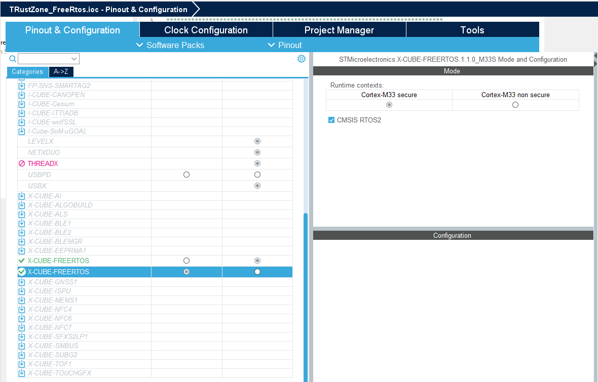 Solved: Problem with FreeRtos in TrustZone enabled - STMicroelectronics Community