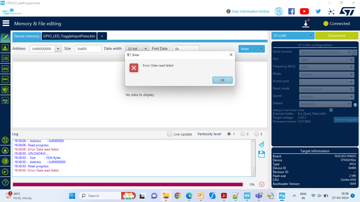 Solved Facing Issue While Creating External Flash Loader Stmicroelectronics Community 