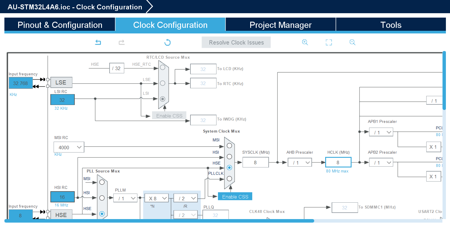 Solved: STM32L4A6 LSE can't be configured in Clock configu... - STMicroelectronics Community