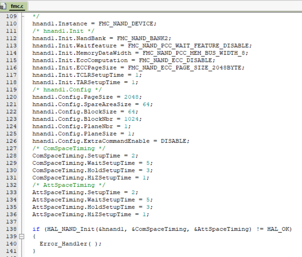 Solved How To Set A Nand Flash With Fmc Stmicroelectronics Community