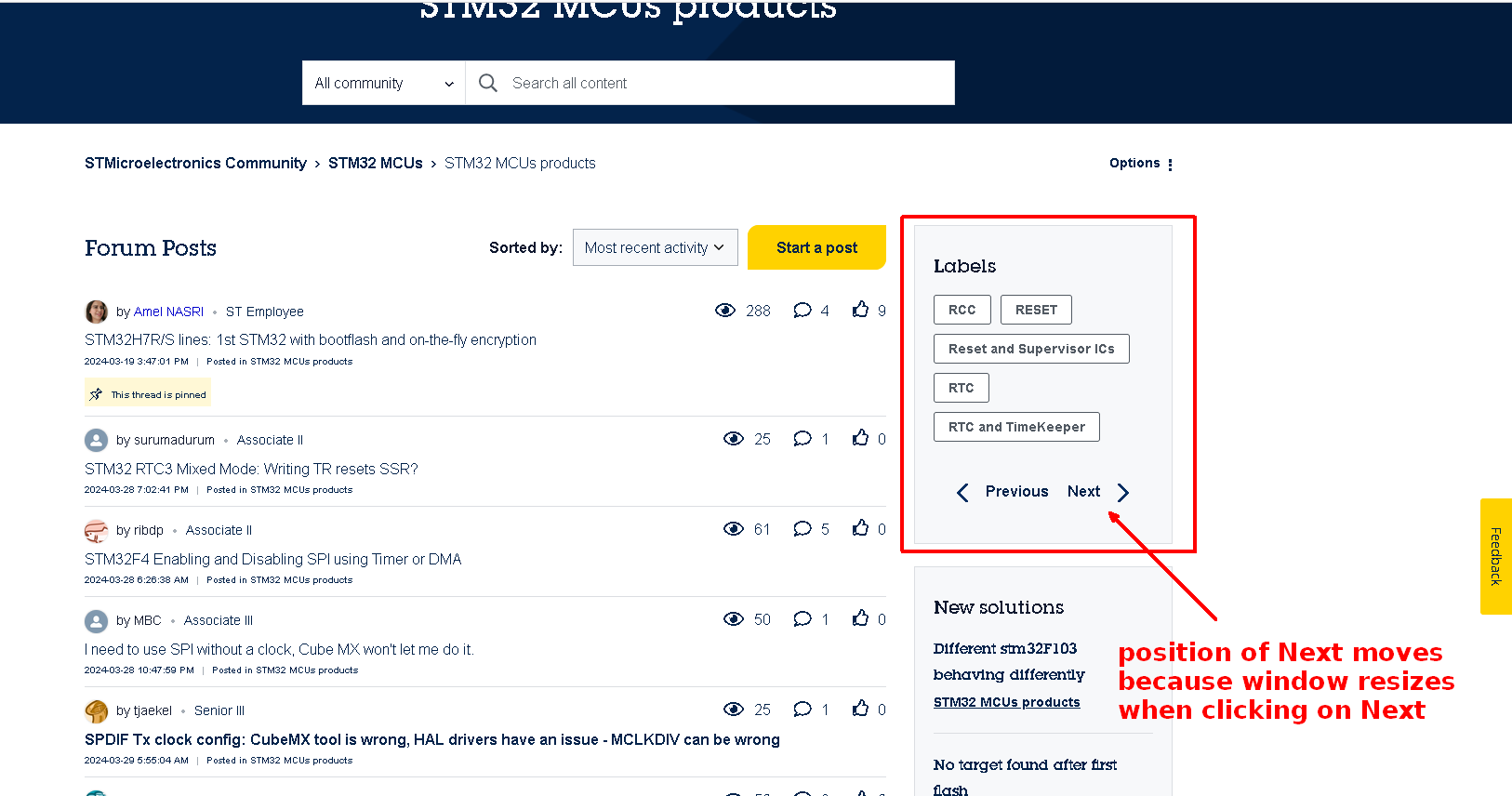 Please make the "Labels" window usable - STMicroelectronics Community