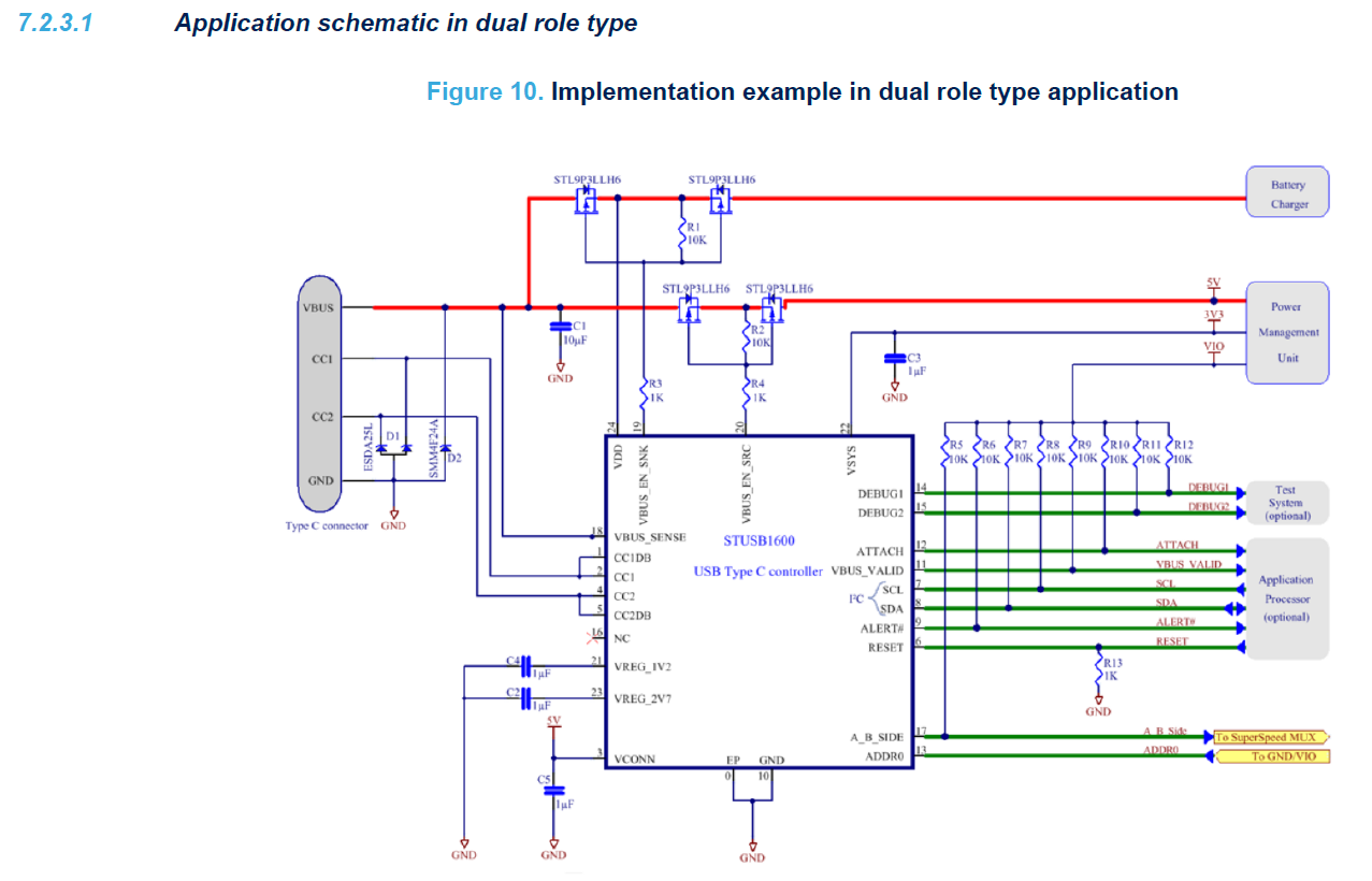Vdd Pin Connection Of Stusb1600 Stmicroelectronics Community 