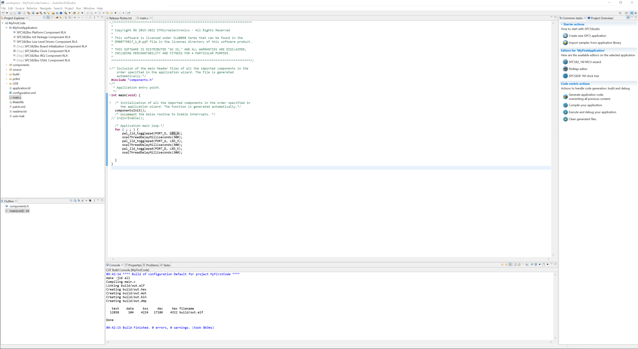 Solved: Need Help with SPC5 Studio for Basic LED Blinking ... - STMicroelectronics Community